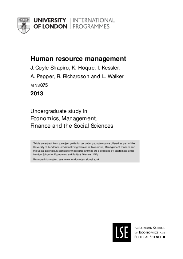 (PDF) Human resource management