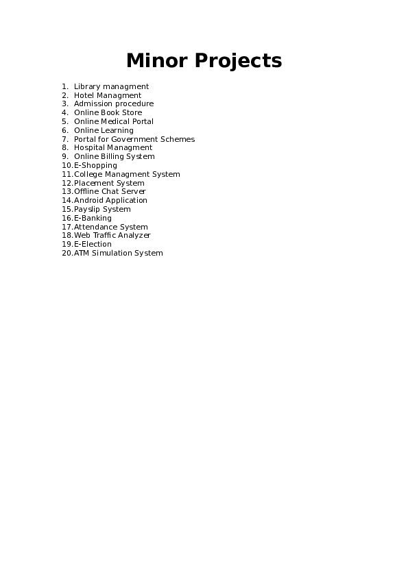 (DOC) Minor Projects