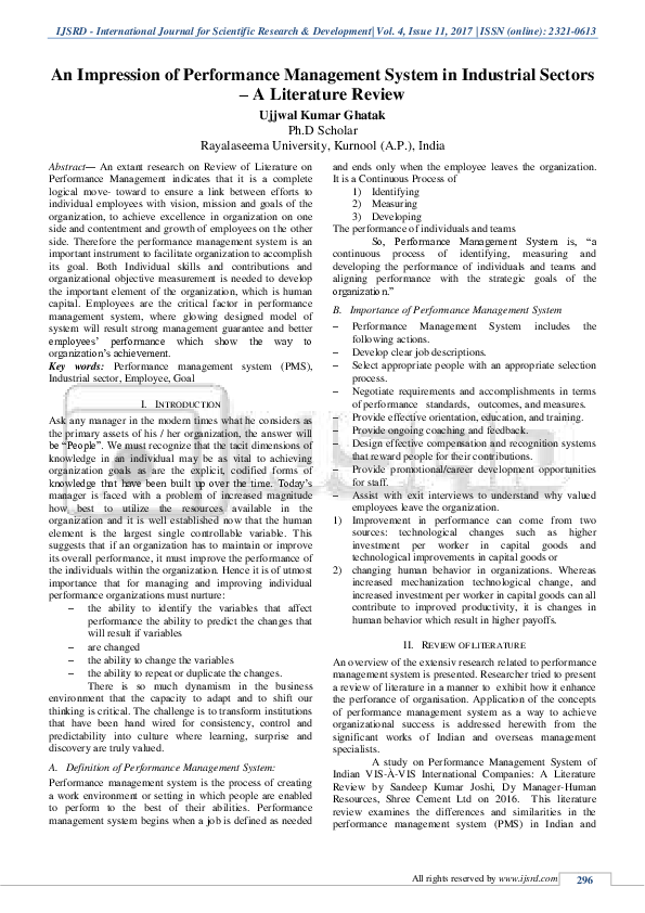 (PDF) An Impression of Performance Management System in Industrial ...