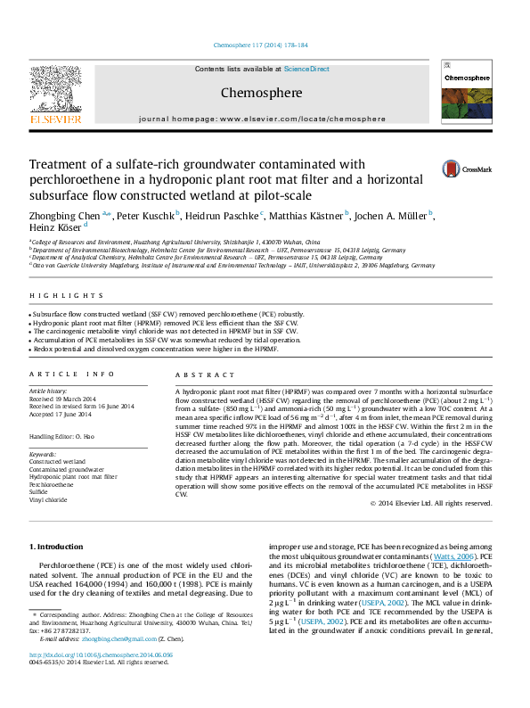 (PDF) Treatment of a sulfate-rich groundwater contaminated with ...
