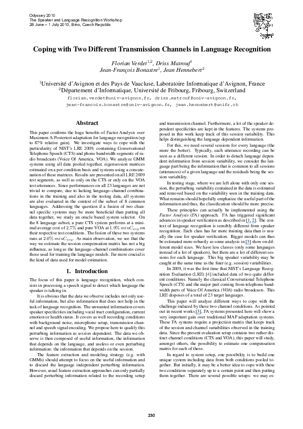 (PDF) Coping with Two Different Transmission Channels in Language ...