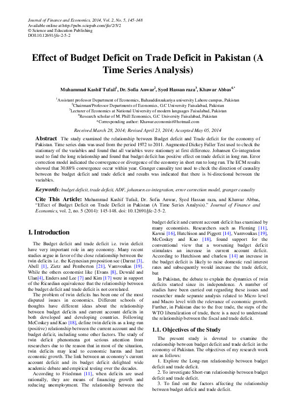 impact du déficit budgétaire sur l'économie