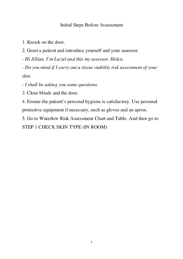 (PDF) Tissue Viability Risk Assessment
