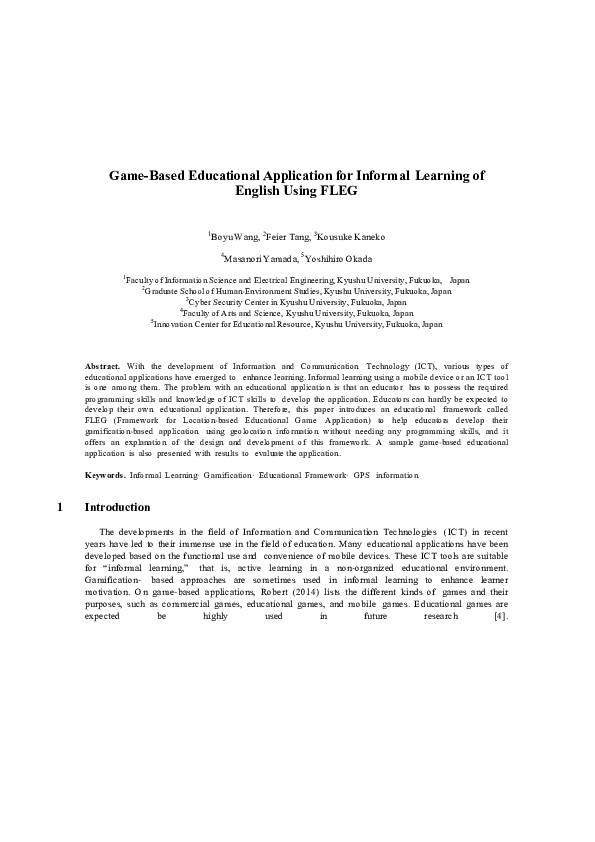 (PDF) Game-Based Educational Application for Informal Learning of ...