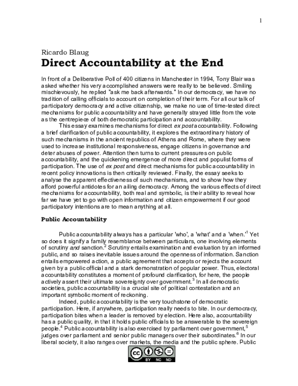 (PDF) Direct Accountability at the End