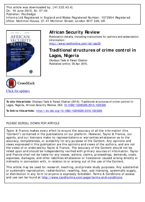 (PDF) African Security Review Traditional structures of crime control ...