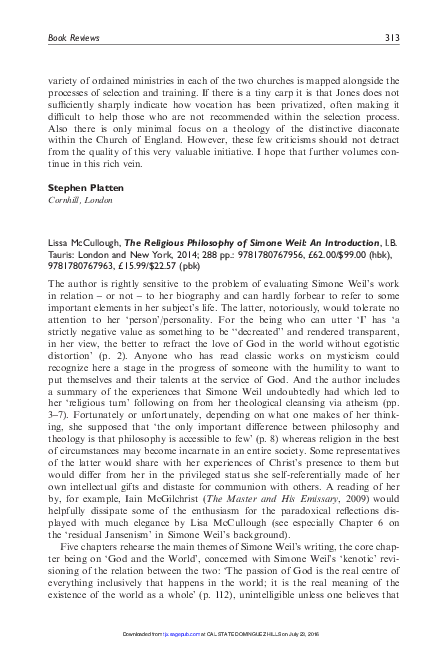 (PDF) Theology (journal): Review by Ann Loades | Lissa McCullough ...