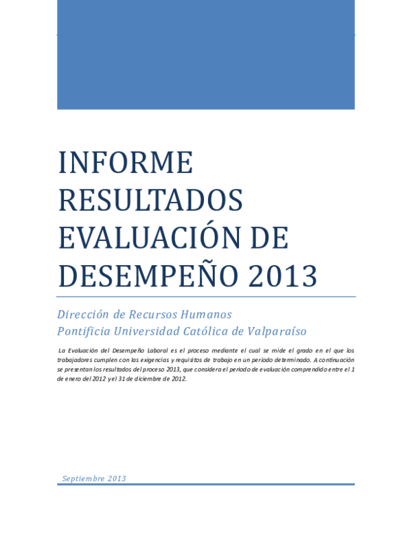 (PDF) INFORME RESULTADOS EVALUACIÓN DE DESEMPEÑO 2013 INFORME RESULTADOS EVALUACIO N DE DESEMPEN ...