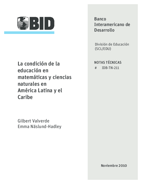 (PDF) La condici? n de la educaci? n en matem? ticas y ciencias naturales en Am? rica Latina y ...