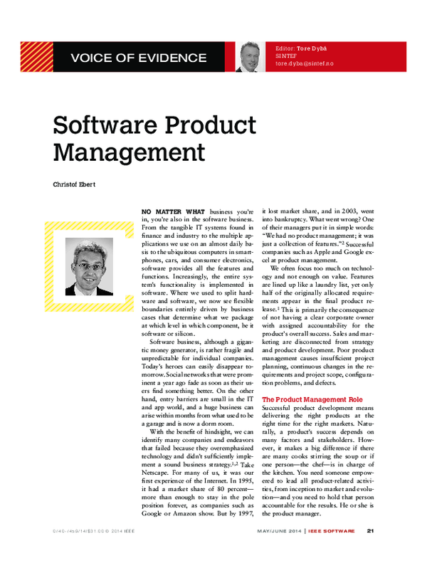 (PDF) Software Product Management