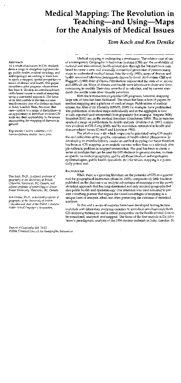 (PDF) Medical Mapping: The Revolution in Teaching—and Using—Maps for ...