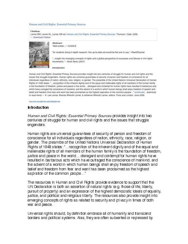 (PDF) Human and Civil Rights: Essential Primary Sources