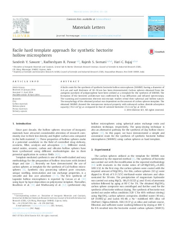 (PDF) Facile hard template approach for synthetic hectorite hollow ...
