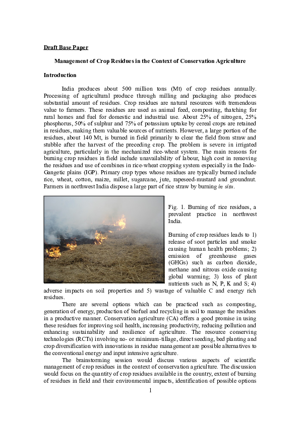 (DOC) Draft Base Paper Management of Crop Residues in the Context of ...