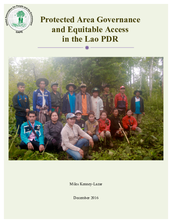 (PDF) Protected Area Governance and Equitable Access in the Lao PDR