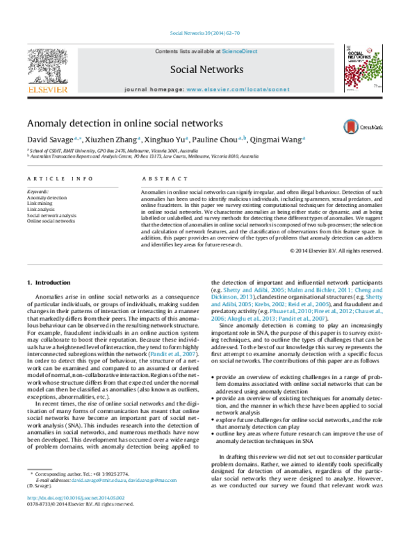 (PDF) Anomaly Detection in Time Series of Graphs using Fusion of Graph Invariants | Carey Priebe ...