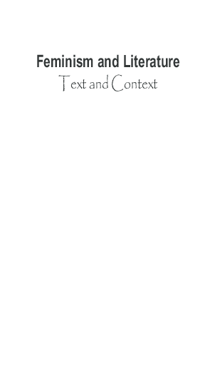 (PDF) Feminism and Literature Text and Context