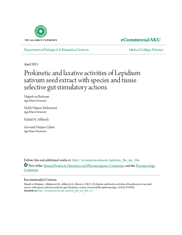 (PDF) Prokinetic and laxative activities of Lepidium sativum seed ...