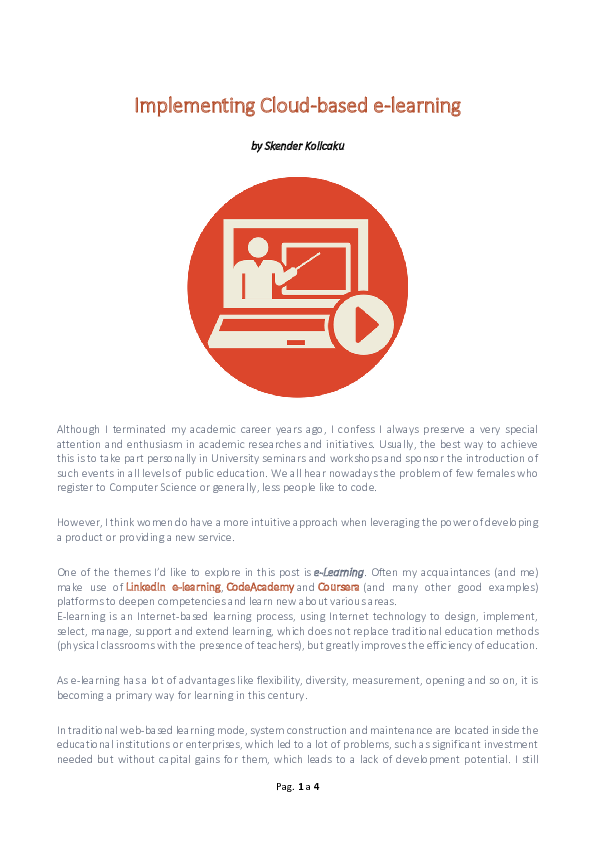 (PDF) Implementing Cloud-based e-learning