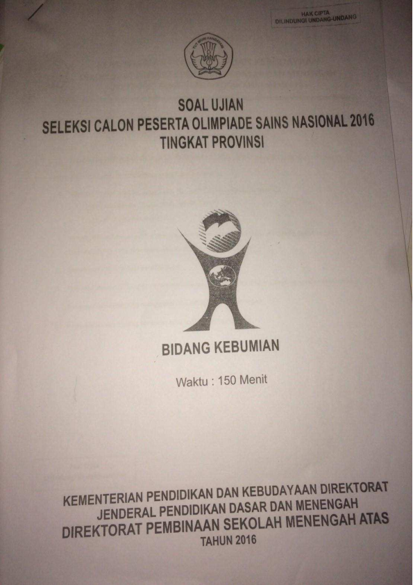 (PDF) Soal OSP kebumian 2016