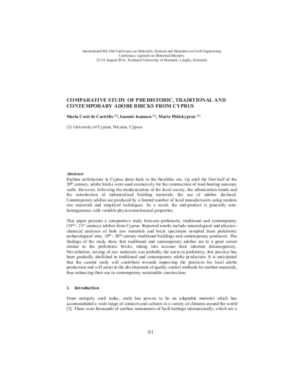 (PDF) COMPARATIVE STUDY OF PREHISTORIC, TRADITIONAL AND CONTEMPORARY ...