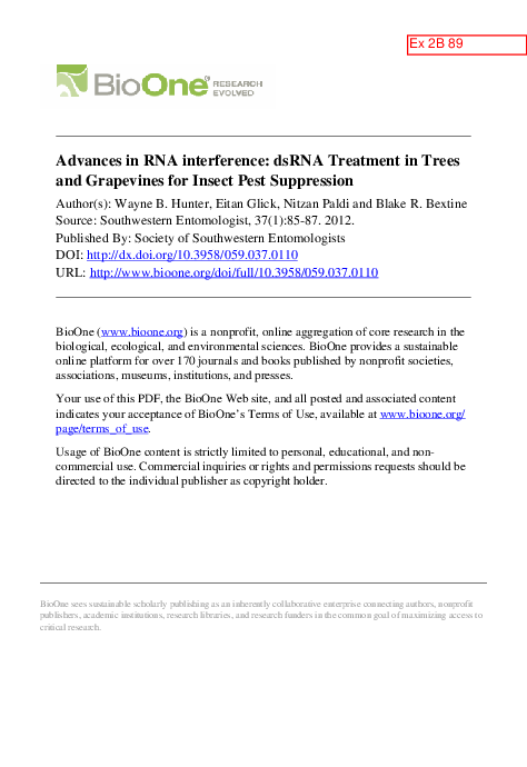 (PDF) RNAi strategies to suppress insects of fruit and tree crops