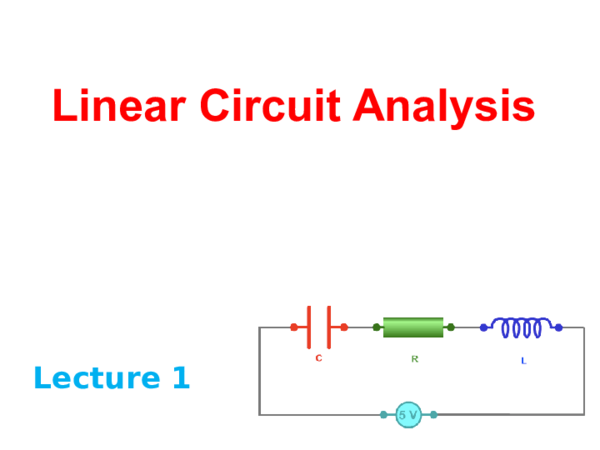 (PPT) Lecture 1 Linear Circuit Analysis