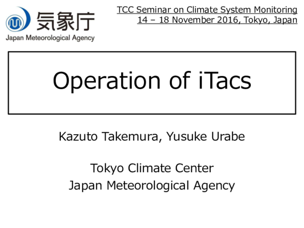 (PDF) Operation of iTacs