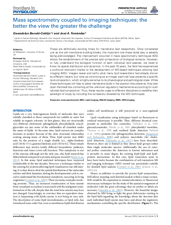 (PDF) Mass spectrometry coupled to imaging techniques: the better the ...
