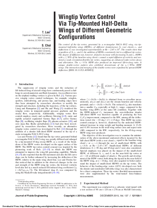 (PDF) Wingtip Vortex Control Via Tip-Mounted Half-Delta Wings of ...