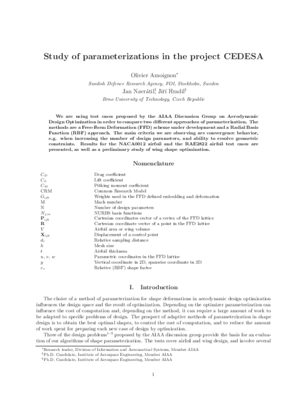 (PDF) Study of parameterizations in the project CEDESA