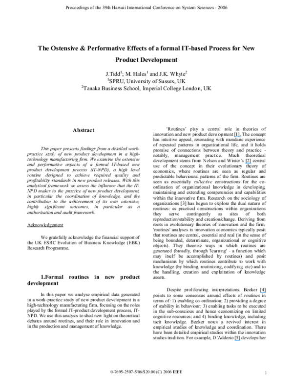 (PDF) The Ostensive and Performative Effects of a Formal IT-Based ...