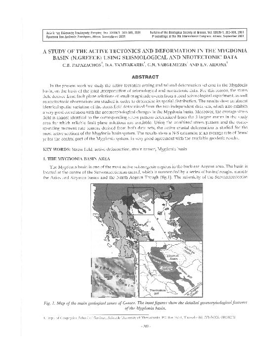 (PDF) A study of the active tectonics and deformation in the Mygdonia ...