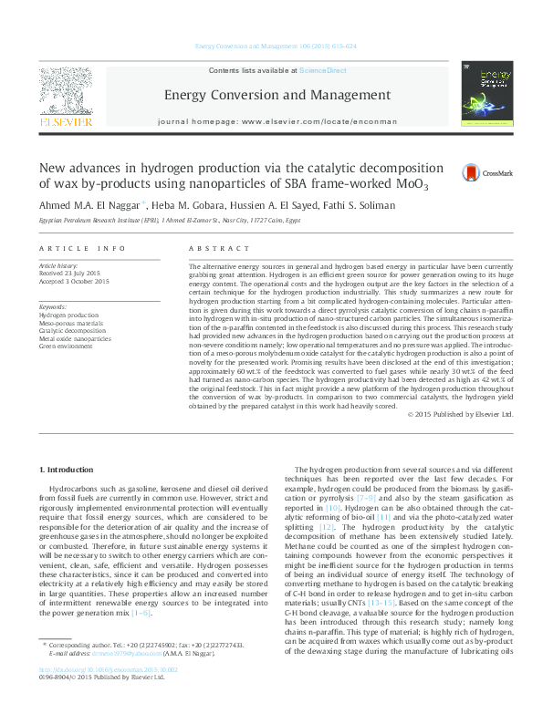 (PDF) New advances in hydrogen production via the catalytic ...