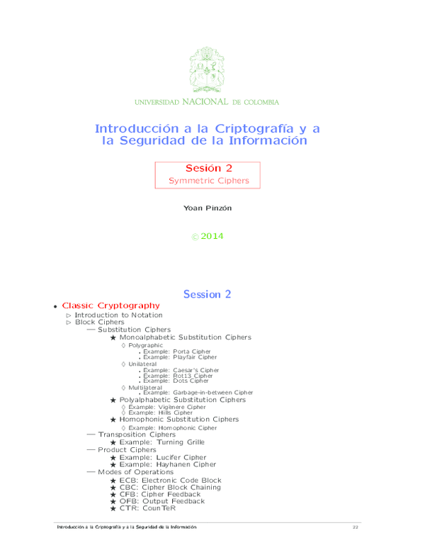 (PDF) Introducción a la Criptografía y a la Seguridad de la Información ...