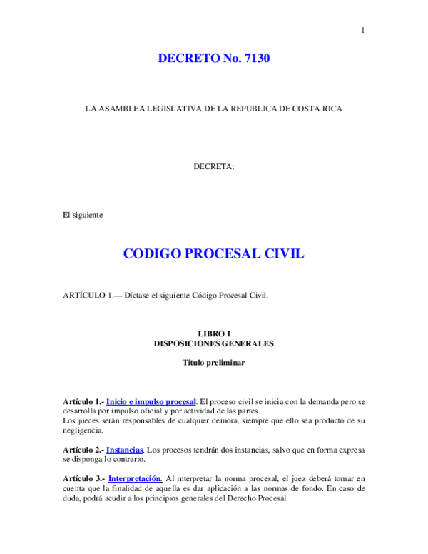 código procesal civil costa rica