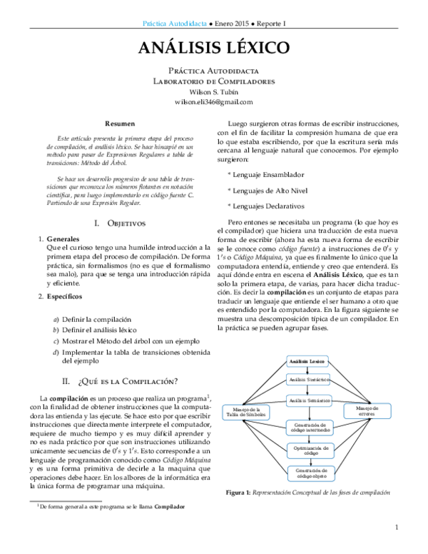 (PDF) ANÁLISIS LÉXICO