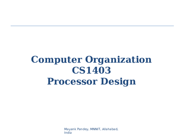 (PPT) Processor Design