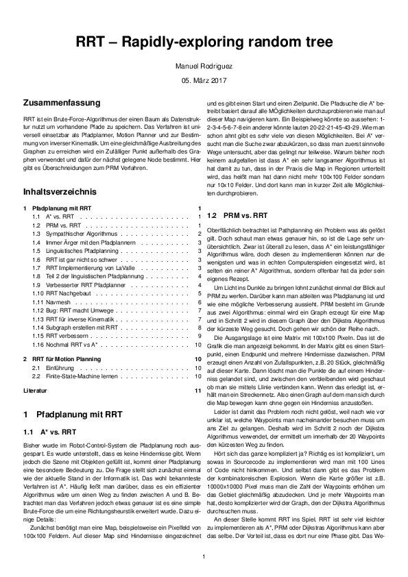 (PDF) RRT – Rapidly-exploring random tree