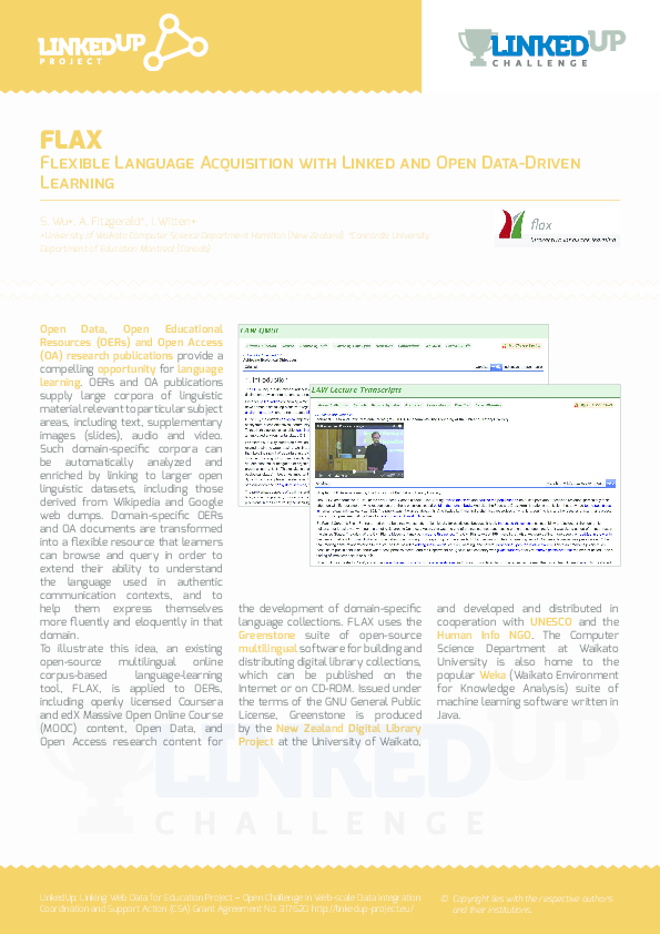 (PDF) FLAX: Flexible Language Acquisition with Linked and Open Data-Driven Learning | Alannah ...