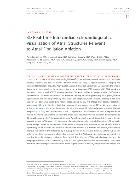 (PDF) 3D Real-Time Intracardiac Echocardiographic Visualization of ...