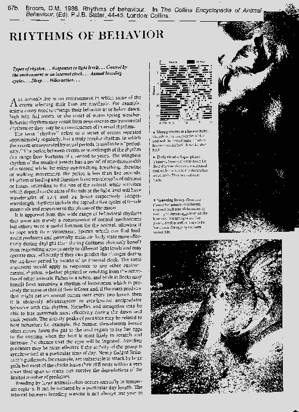 (PDF) Rhythms of behavior | Donald M Broom - Academia.edu