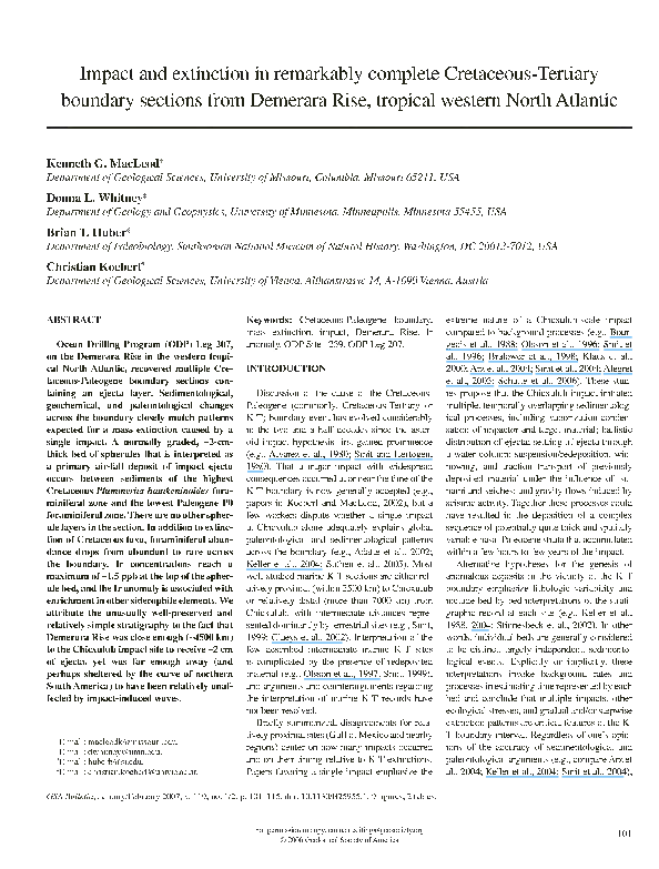 (PDF) Impact and extinction in remarkably complete Cretaceous-Tertiary ...
