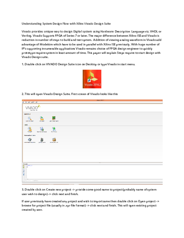 Pdf Understanding System Design Flow With Xilinx Vivado Design Suite