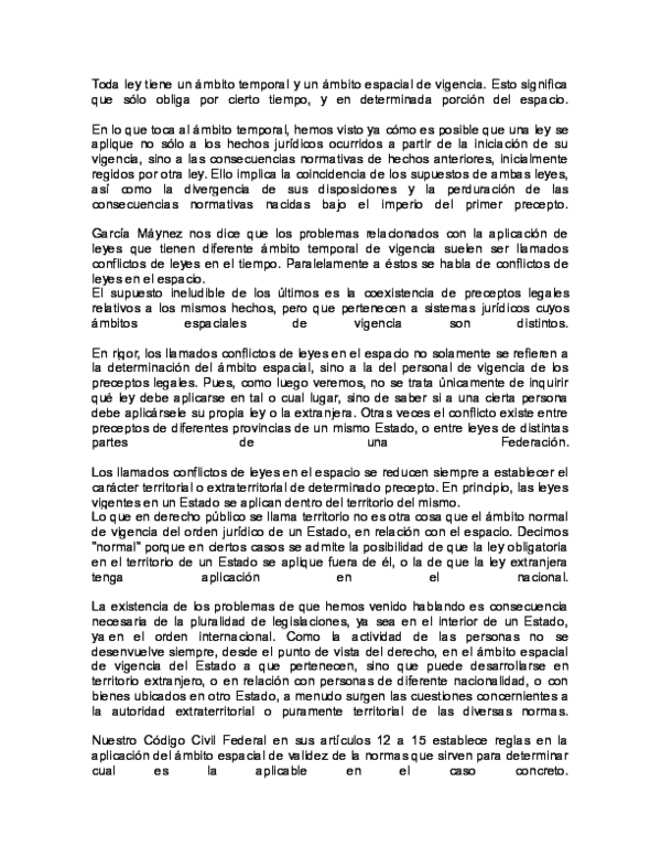 (DOC) Toda ley tiene un ambito temporal y un ambito espacial de vigencia