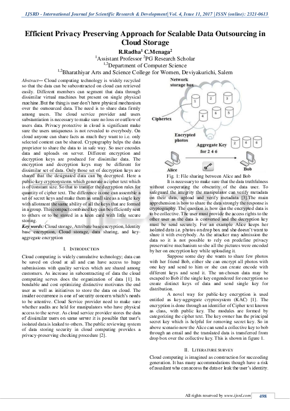 (PDF) Efficient Privacy Preserving Approach for Scalable Data Outsourcing in Cloud Storage
