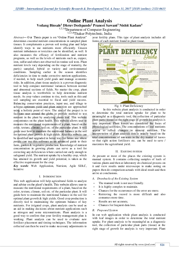 (PDF) Online Plant Analysis