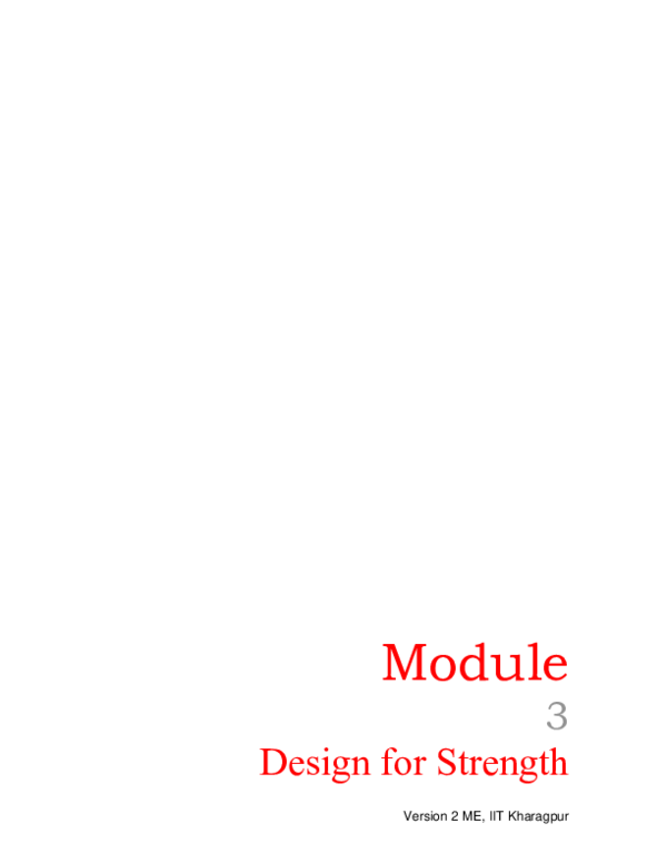 (PDF) Module 3 Design for Strength