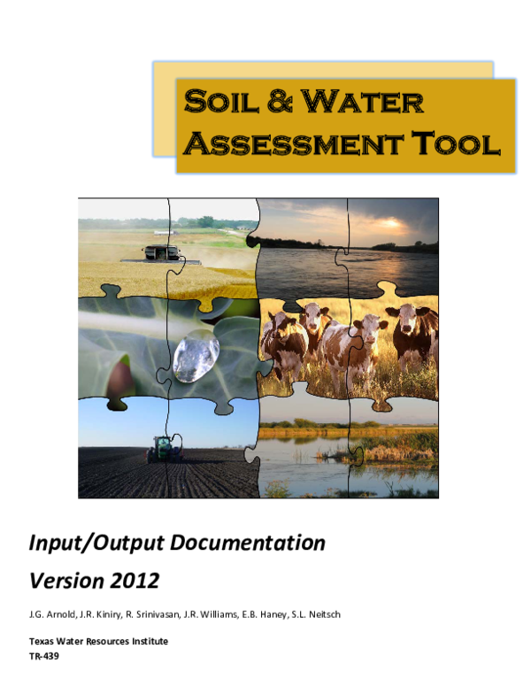 (PDF) Input/Output Documentation Soil & Water Assessment Tool