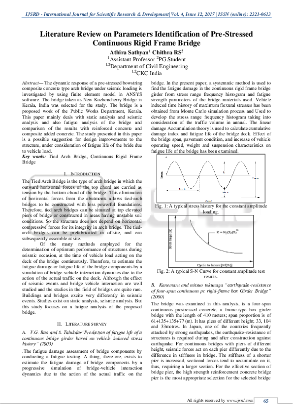 (PDF) Literature Review on Parameters Identification of Pre-Stressed Continuous Rigid Frame Bridge
